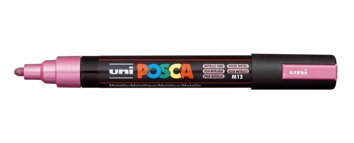 Маркер Uni POSCA PC-5M М13 розовый металлик 1,8-2,5 мм пулевидный 1 шт