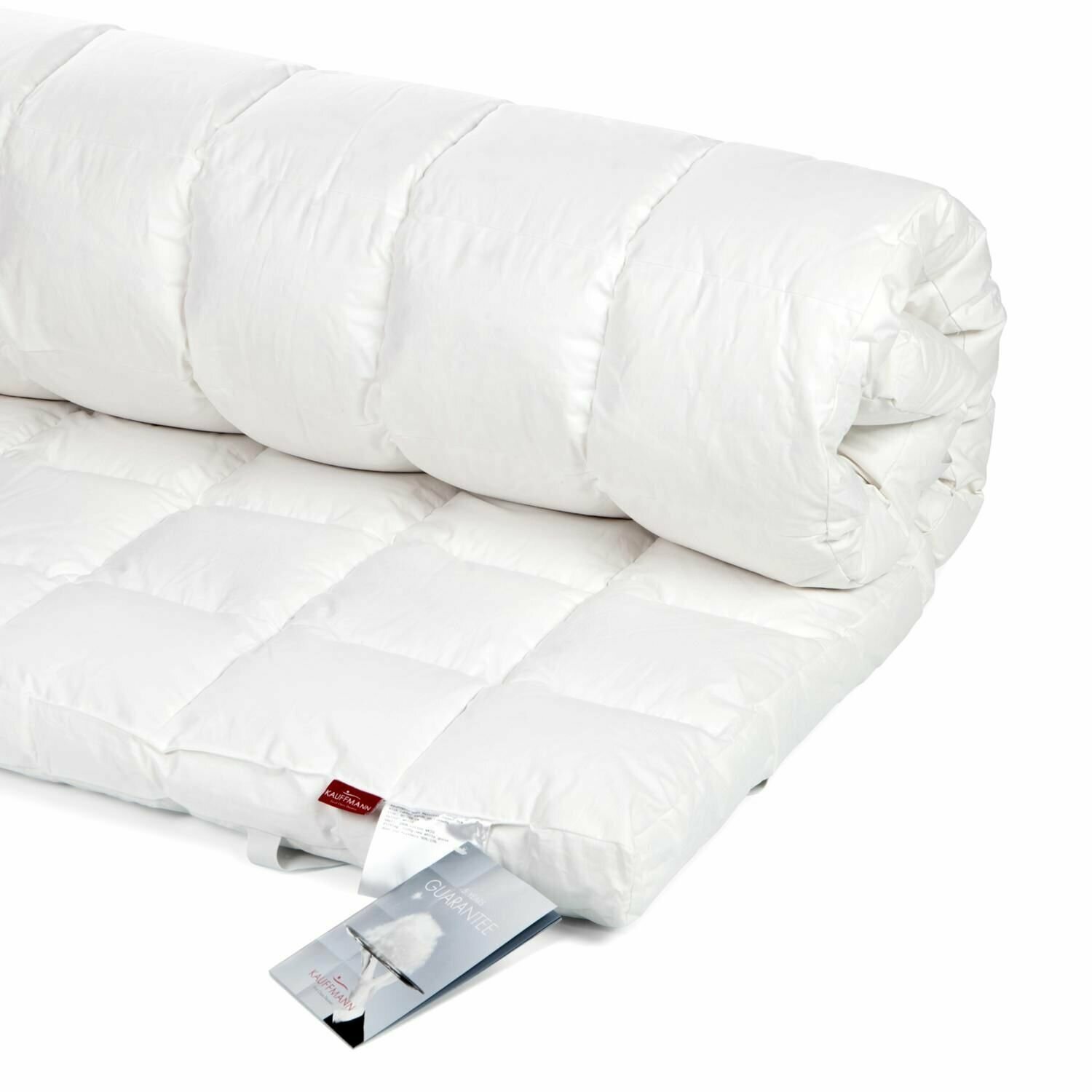 Перина пуховая Kauffmann 160x200 см, 90% гусиный пух, 10% мелкое перо