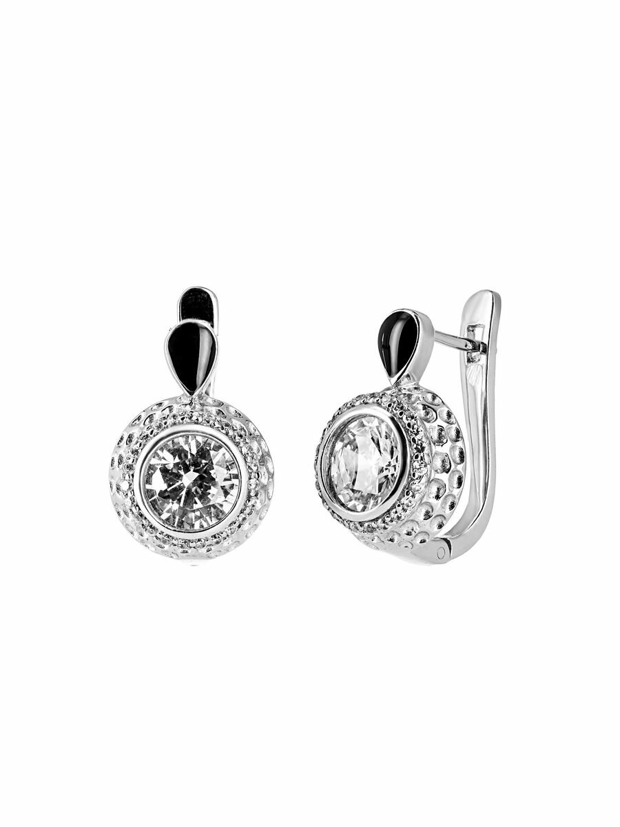 Серьги, серебро, 925 проба, родирование, агат, фианит