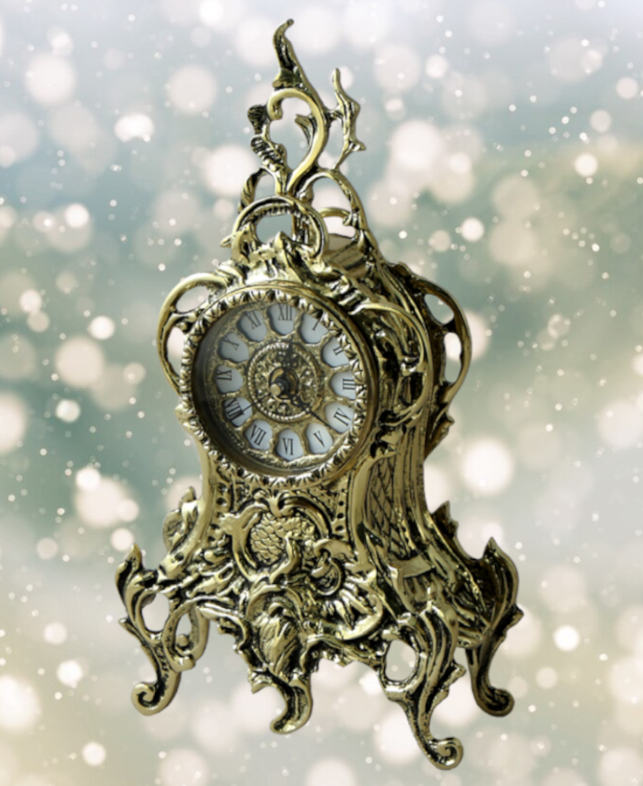 Часы каминные "Древо Жизни", бронза, антик