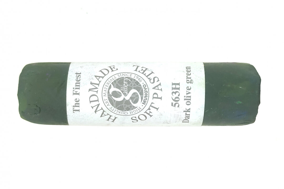 Mungyo Пастель сухая мягкая круглая ручной работы №563, темный оливково-зеленый