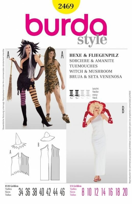 Выкройка Burda 2469-Колдунья, Мухомор