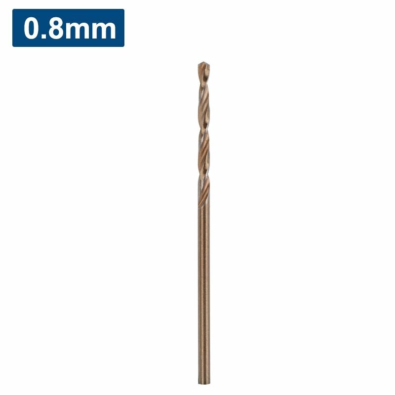 Сверло спиральное по металлу и дереву XCAN HSS М35 0,8мм, кобальт 5%, 10 шт.