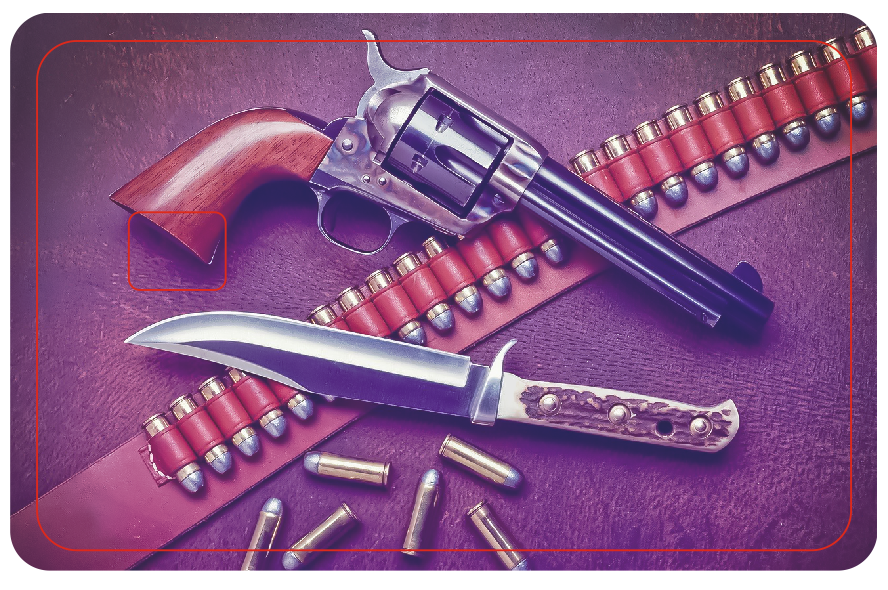 Наклейка на банковскую карту, Оружие