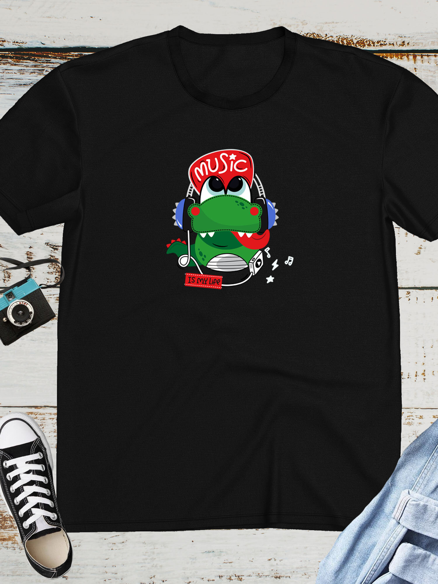 Футболка SMAIL-P крокодил DJ, 1 шт., размер 7XL, чёрный — фото 1