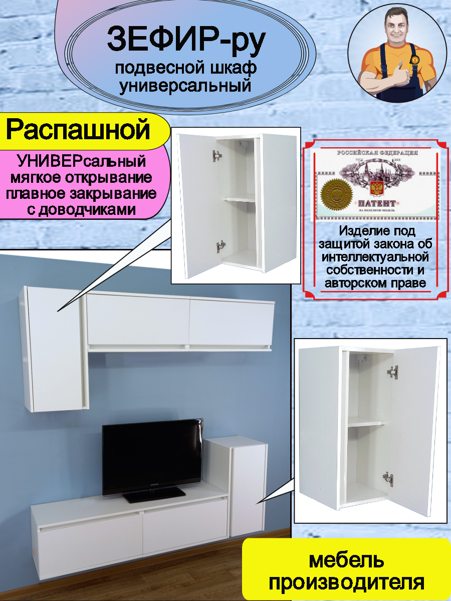 Шкаф п одвесной универсальный зефир-ру