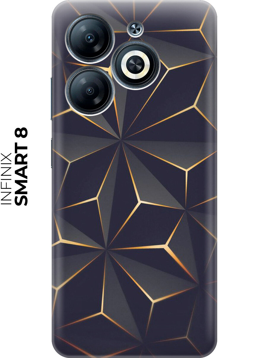 Силиконовый чехол на Infinix Smart 8 / Инфиникс Смарт 8 с рисунком "Графитовый узор"