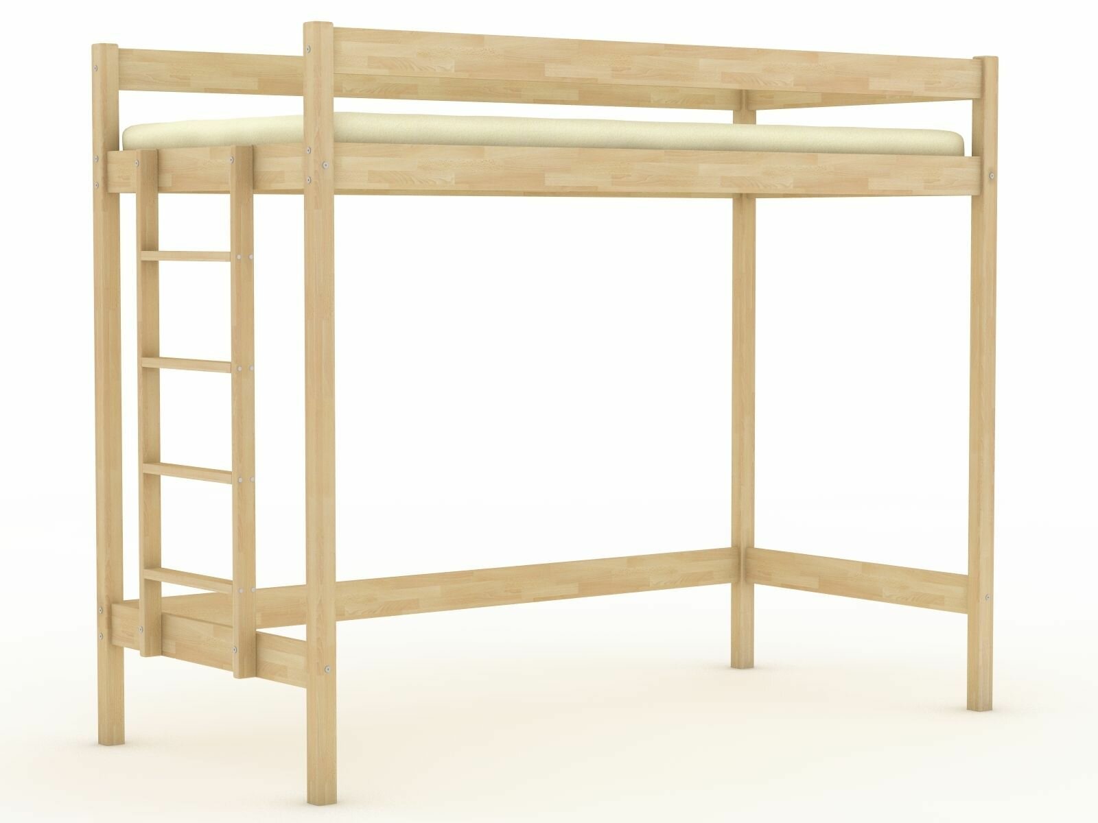 Кровать-чердак "Берёзка 7.1Л" без покрытия, 90x200 см, ORTMEX