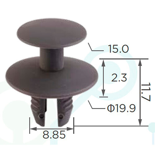 Клипса нажимная распорная универсальная (OEM: 2309900192, A2309900192, 6104900A, 4D0807300B) 774680