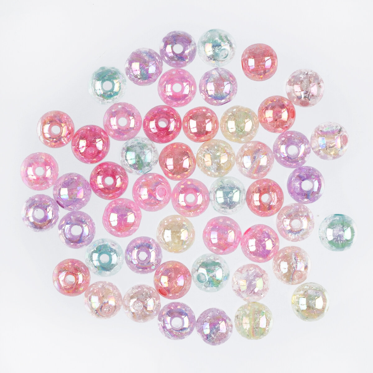 Zlatka акриловые бусины ACB-02-LC65, 10 мм, вес 25 г, набор №01 ассорти оттенков цветов