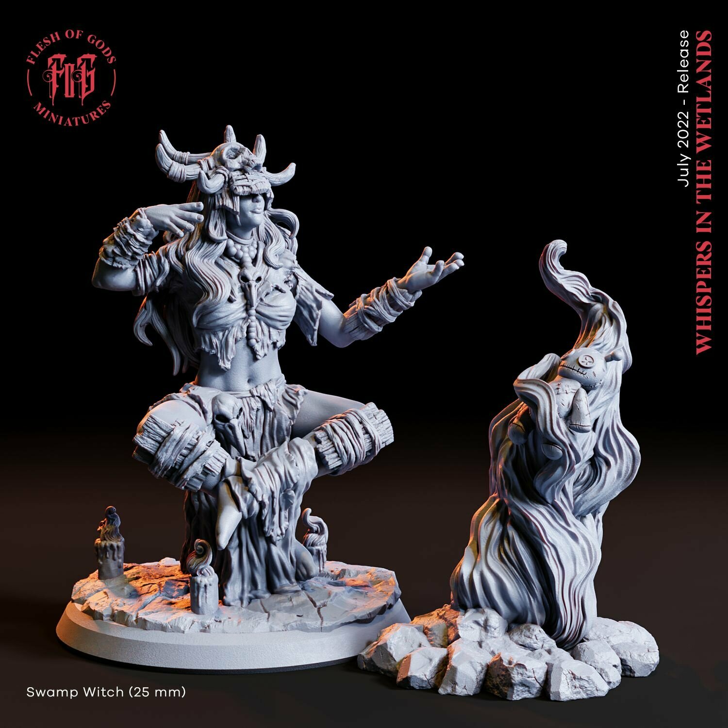 Миниатюра D&D "Болотная ведьма" 32 мм (DnD, Dungeons & Dragons, ДнД, Подземелья и Драконы, Pathfinder)