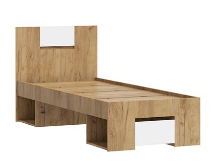 Кровать односпальная 80х200 Ламия КР-063 Дуб крафт золото - Белый бриллиант