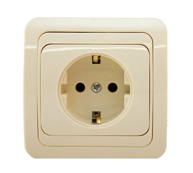 Розетка сетевая MAKEL Mimoza с заземлением кремовый 25028