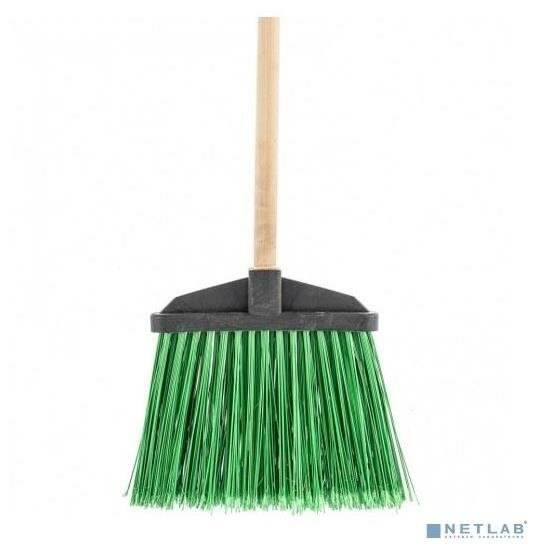 СИБРТЕХ Метла полипропиленовая, 345х200х1420 мм, веерная распушенная, деревянный черенок, Россия [63230]
