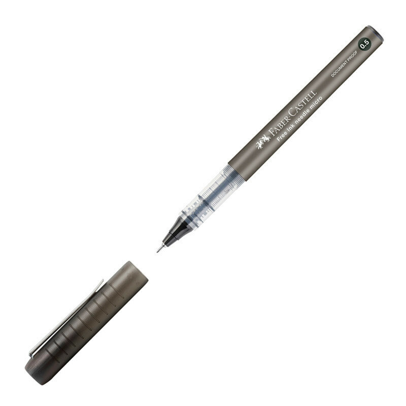 Ручка-роллер Faber Castell Ручка-роллер одноразовая Faber-Castell "Free Ink Needle", 0,5мм, черная