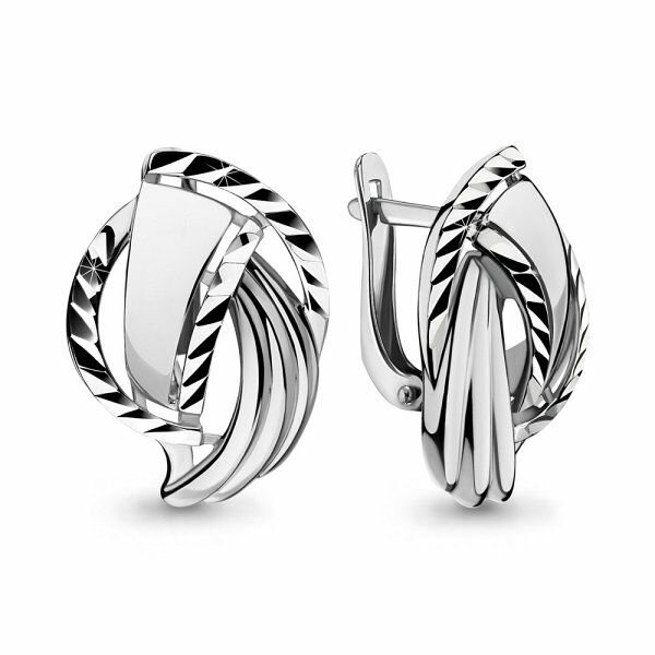 Серьги, серебро, 925 проба, родирование