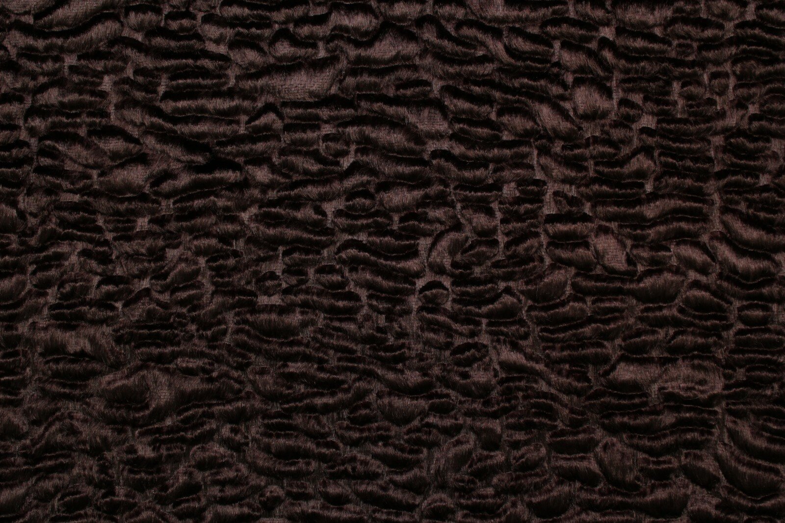 Ткань Мех искусственный коричневый каракуль, ш135см, 0,5 м