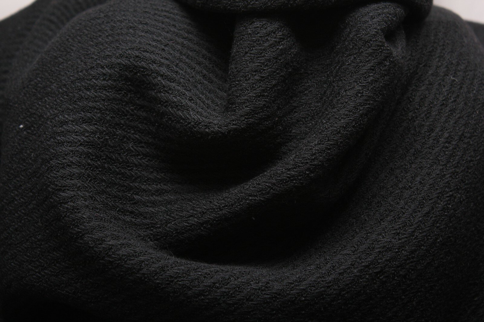 Ткань Жаккард-букле чёрный, пальтовый, ш144см, 0,5 м