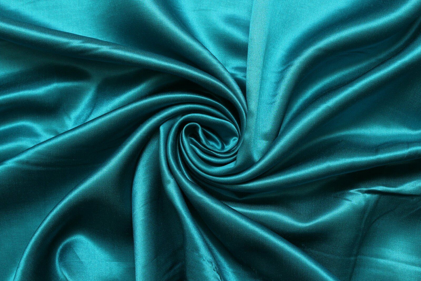Ткань Шелк-атлас с хлопком тёмно-бирюзовый, ш142см, 0,5 м