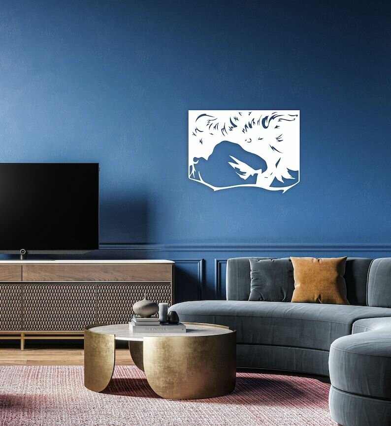 Декоративное металлическое панно, Падший ангел (белый цвет)