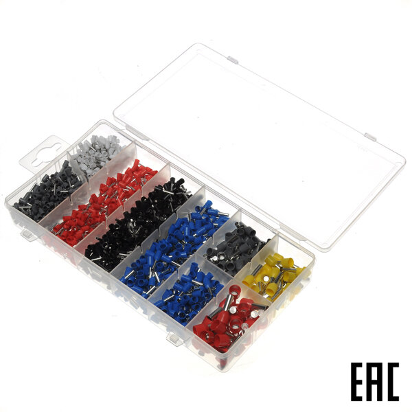 Набор 83602 НШВИ №10 втулочных наконечников 1х0,5-1х10мм2 (1200шт) (КВТ) (2 шт. в наборе)