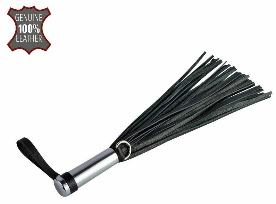 Черный кистевой флогер Sitabella с серебристой ручкой - 23 см