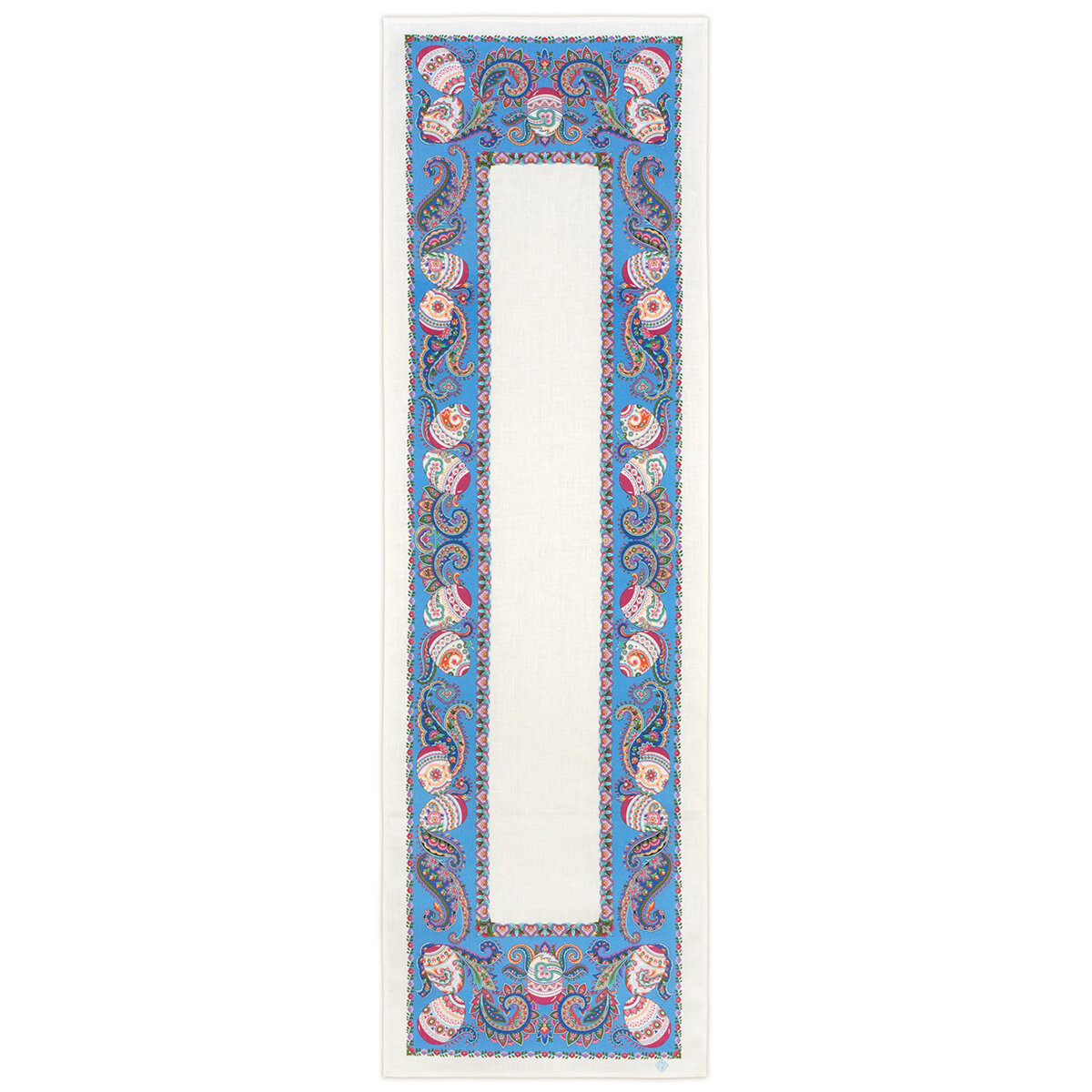 Дорожка настольная (льняная) Павловопосадские платки 2024 "Пасхальное утро", вид 13, 45х148 см