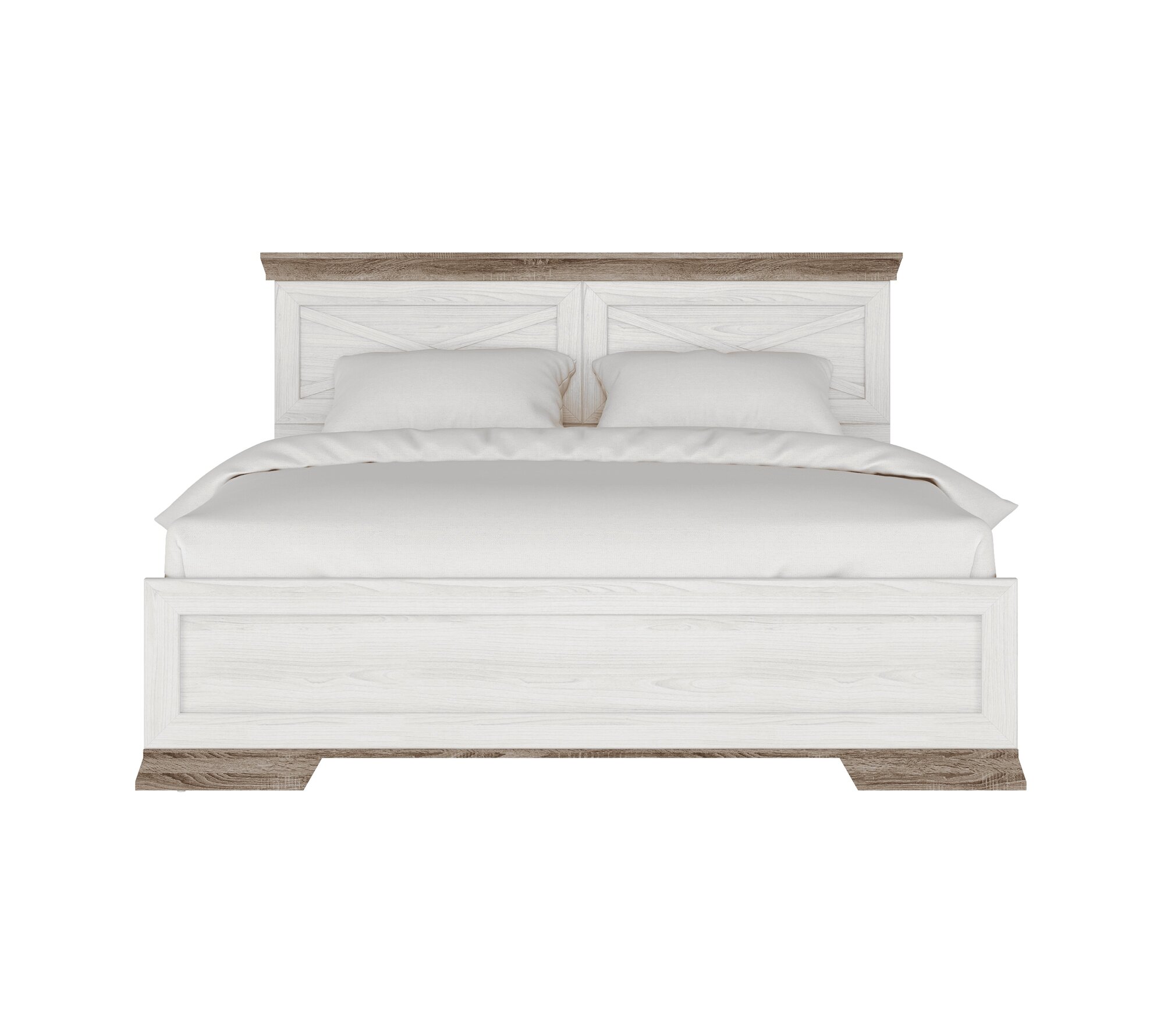 Кровать БРВ Мебель MARSELLE LOZ160х200 с подъемным механизмом Ясень снежный/Дуб сонома темный