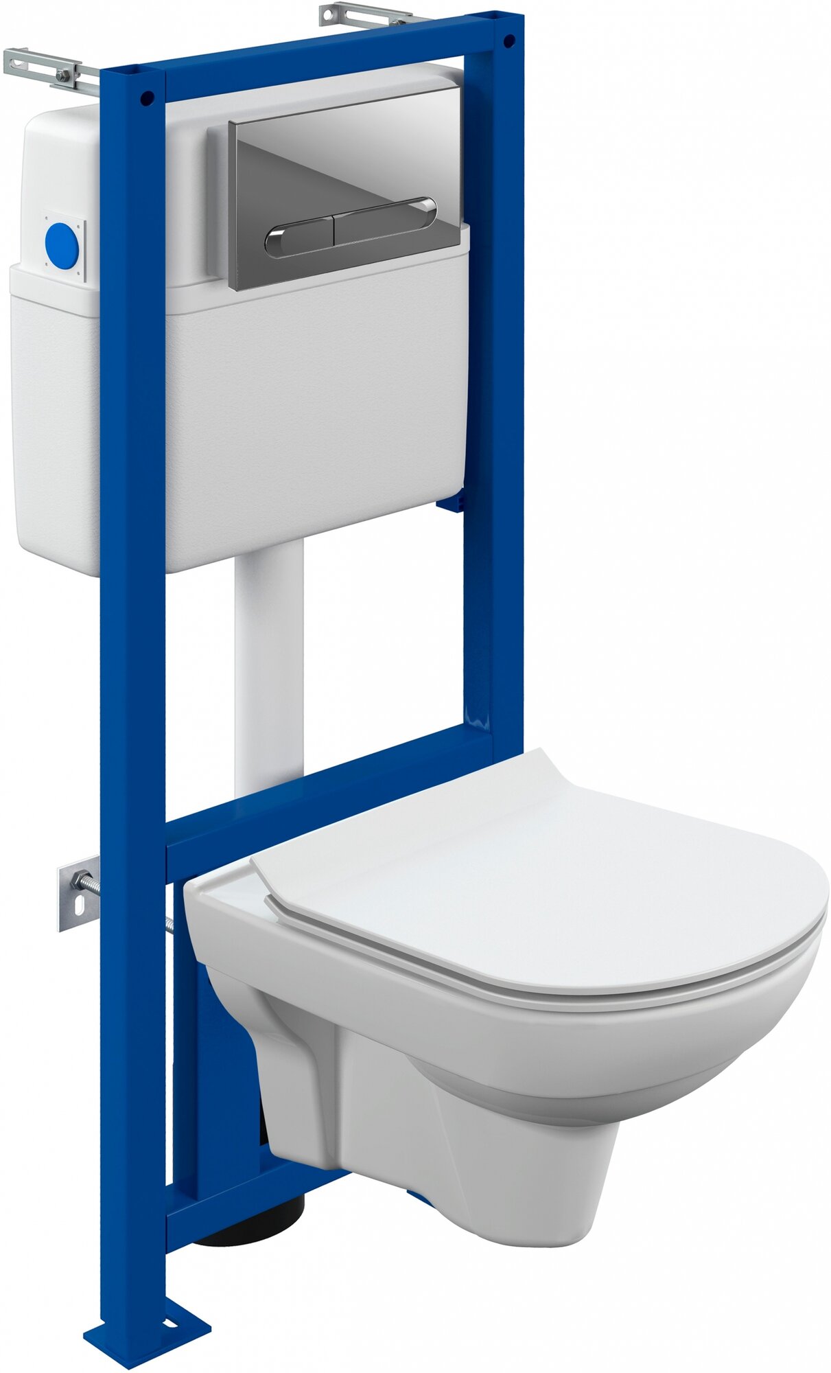 Комплект Cersanit City кнопка смыва хром глянцевый, микролифт 64121