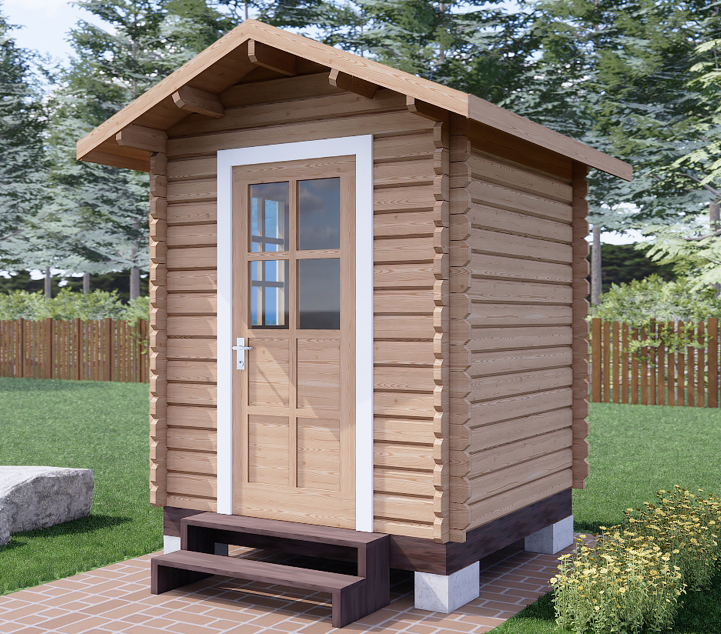 Дачная бытовка хозблок из бруса для дачи 2,2х2,2 м "Сарайка М" Дом для Вас со сборкой на садовом участке