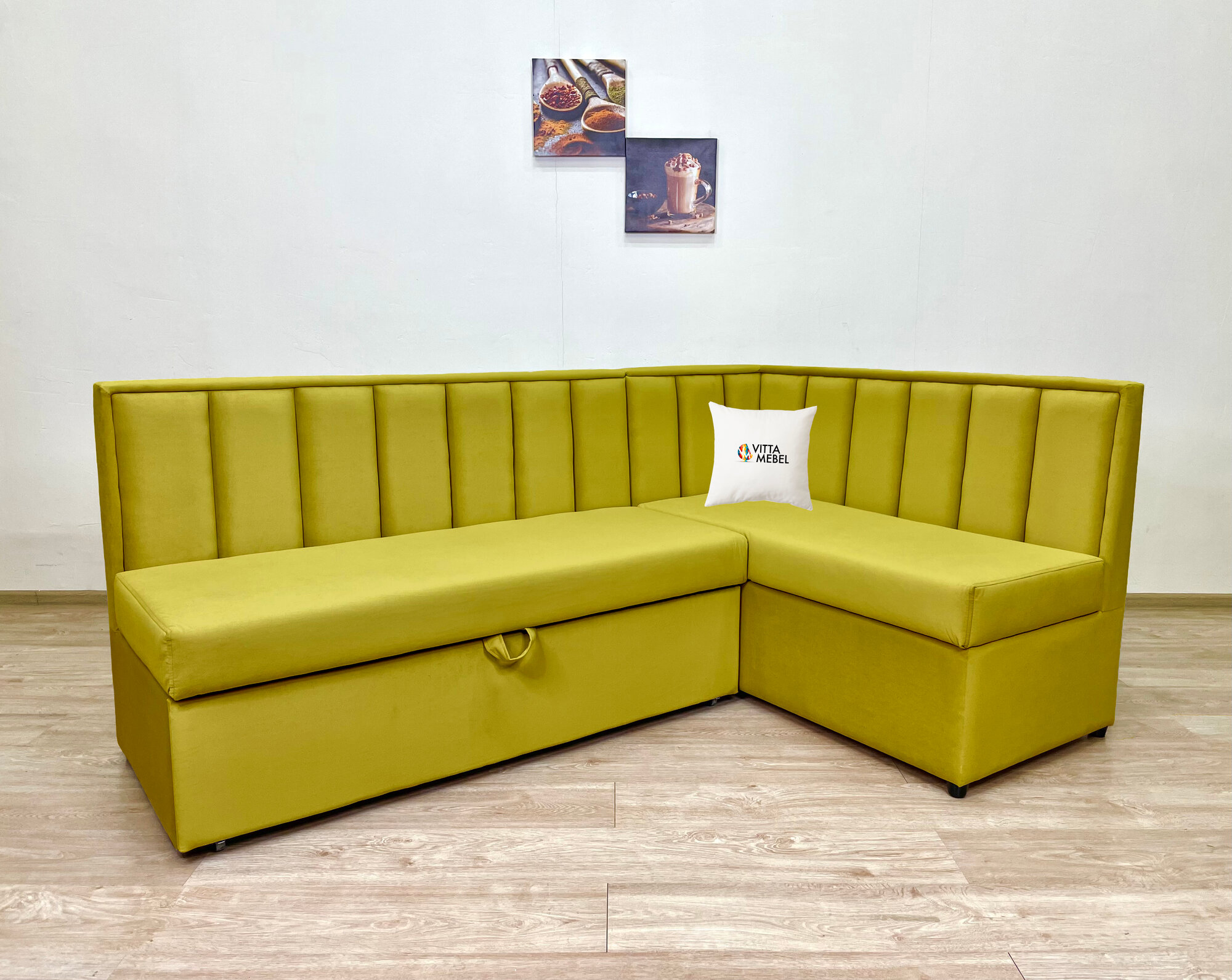 Кухонный уголок Santorini угол правый, желтый