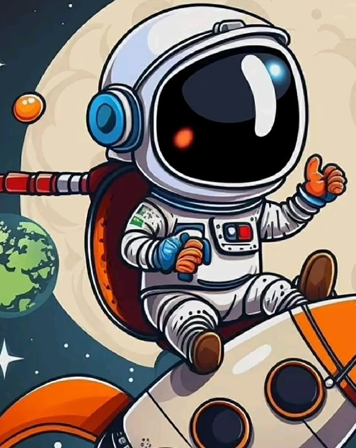 Картина по номерам "Космонавт" 40х50 см, хлопковый холст на подрамнике, акрил, Hobby Home