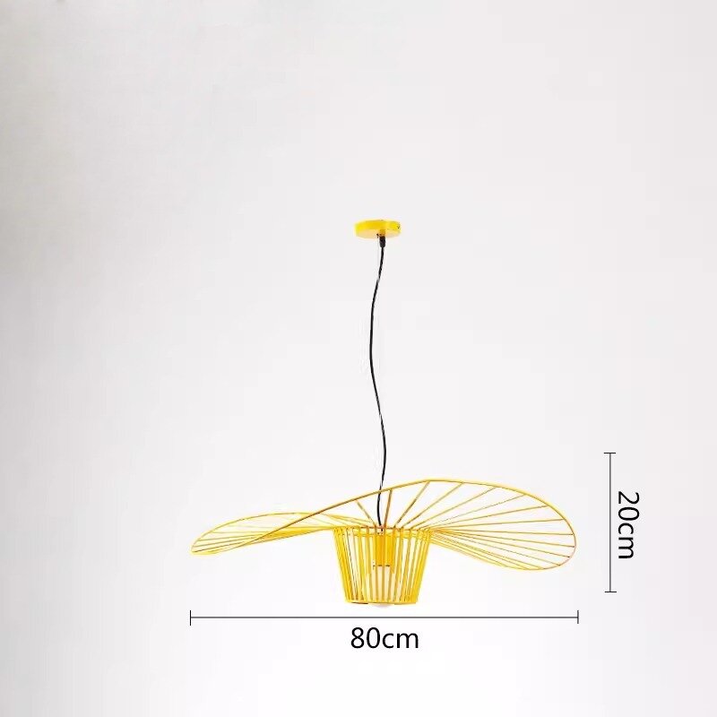 VERTIGO люстра в виде шляпы (с металлическими спицами) (желтый, 80*20)
