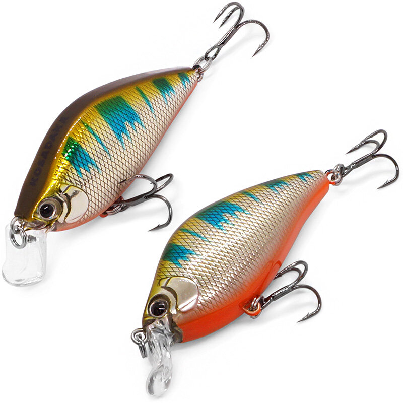 Воблер Kosadaka 3D Flat Crank 55F, плав, 55мм, 7.5г, 0.1-0.6м, цв. GBR