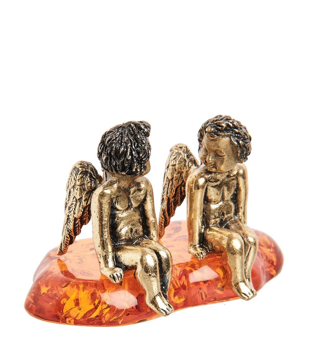 Фигурка Ангелочки (латунь, янтарь) A2087647 Народные промыслы бронзовый