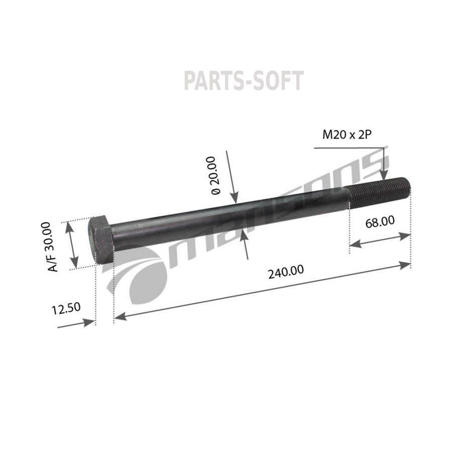 Болт подвески! (м) M20x2-240 10.9 MAN TGA 18-41. xxx Mansons арт. 400617