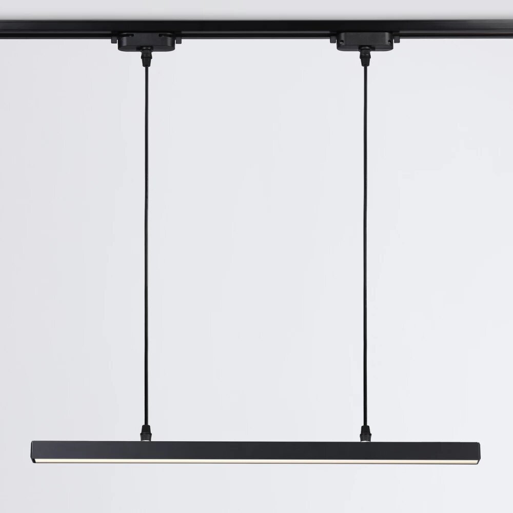 Трековый однофазный подвесной светодиодный светильник GL6785 BK черный LED 24W 3000K 600*22*1025