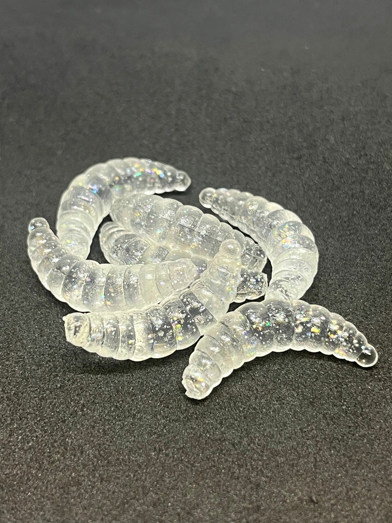 Съедобная, плавающая силиконовая приманка. Maggot 1.3 Прозрачный