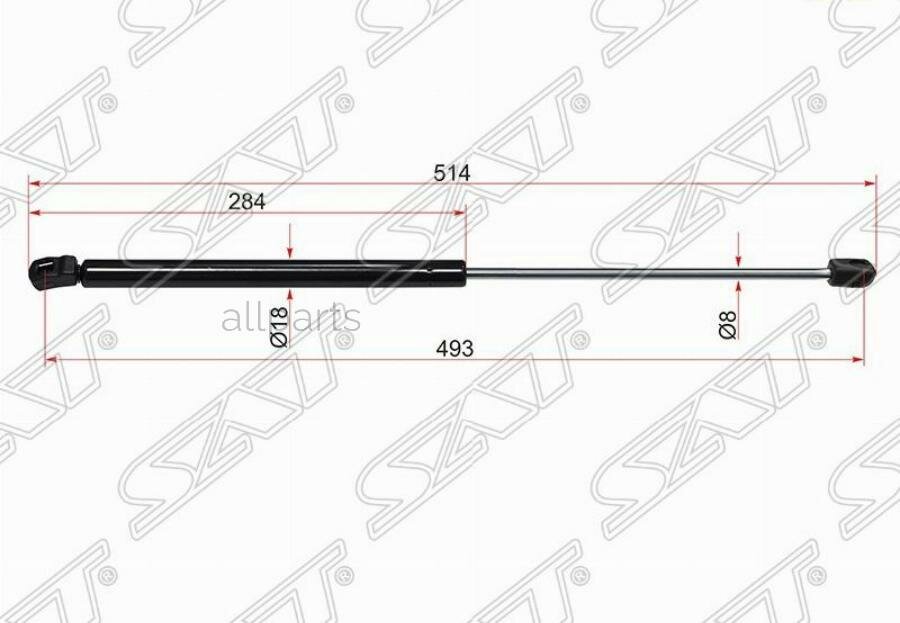 SAT ST-4F9827552C Амортизатор крышки багажника Audi A6 04-10 / A6 allroad quattro 06-12 (Справа=Слева)