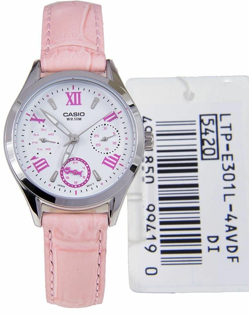 Наручные часы CASIO, серебряный, розовый — фото 1