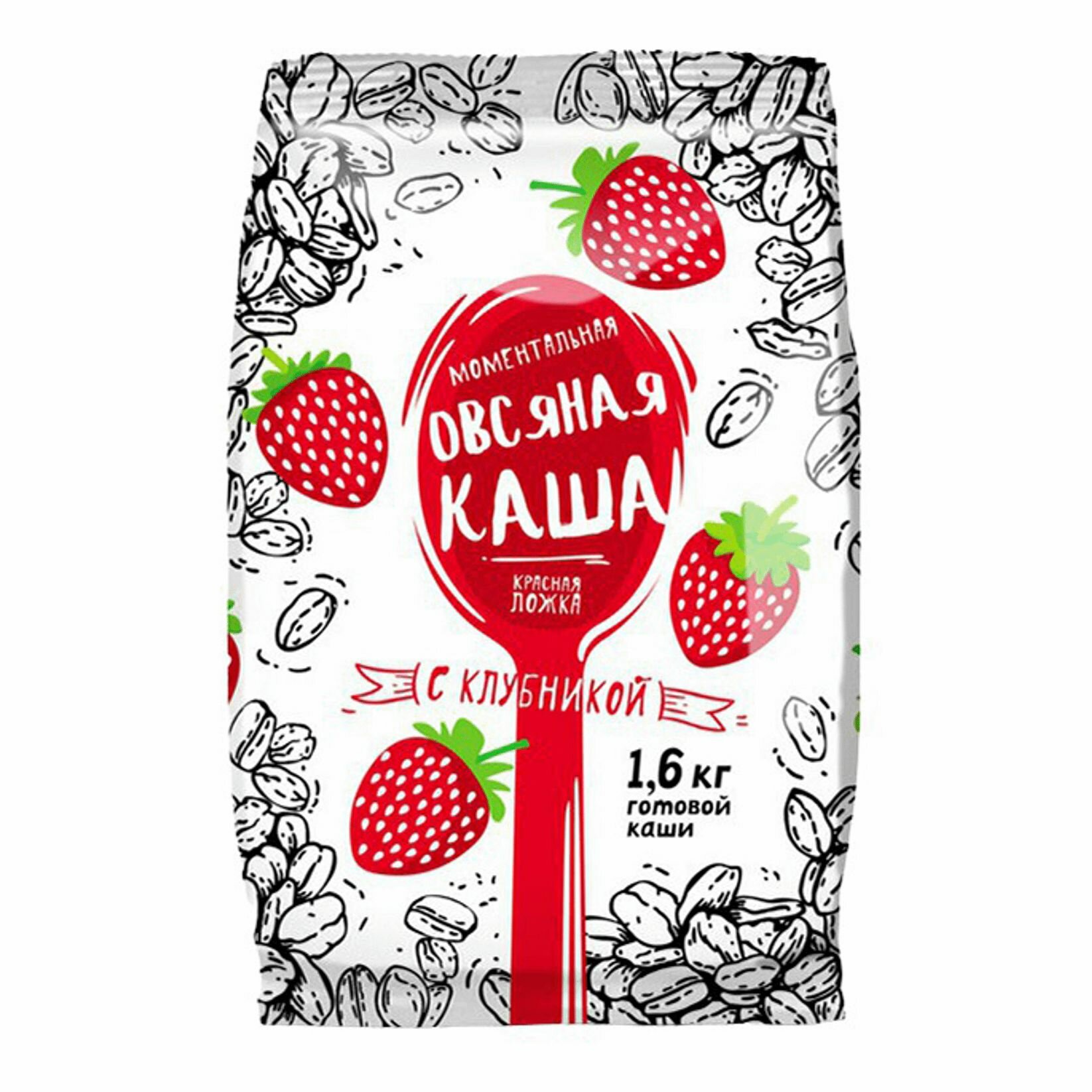Красная ложка Овсяная каша с клубникой 0.4 кг*10 шт