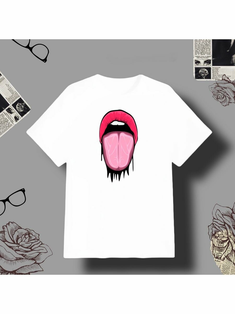 Футболка kiss губы