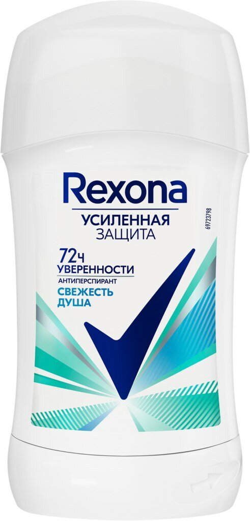 Дезодорант-антиперспирант стик женский рексона Свежесть душа, 40мл (1 уп)