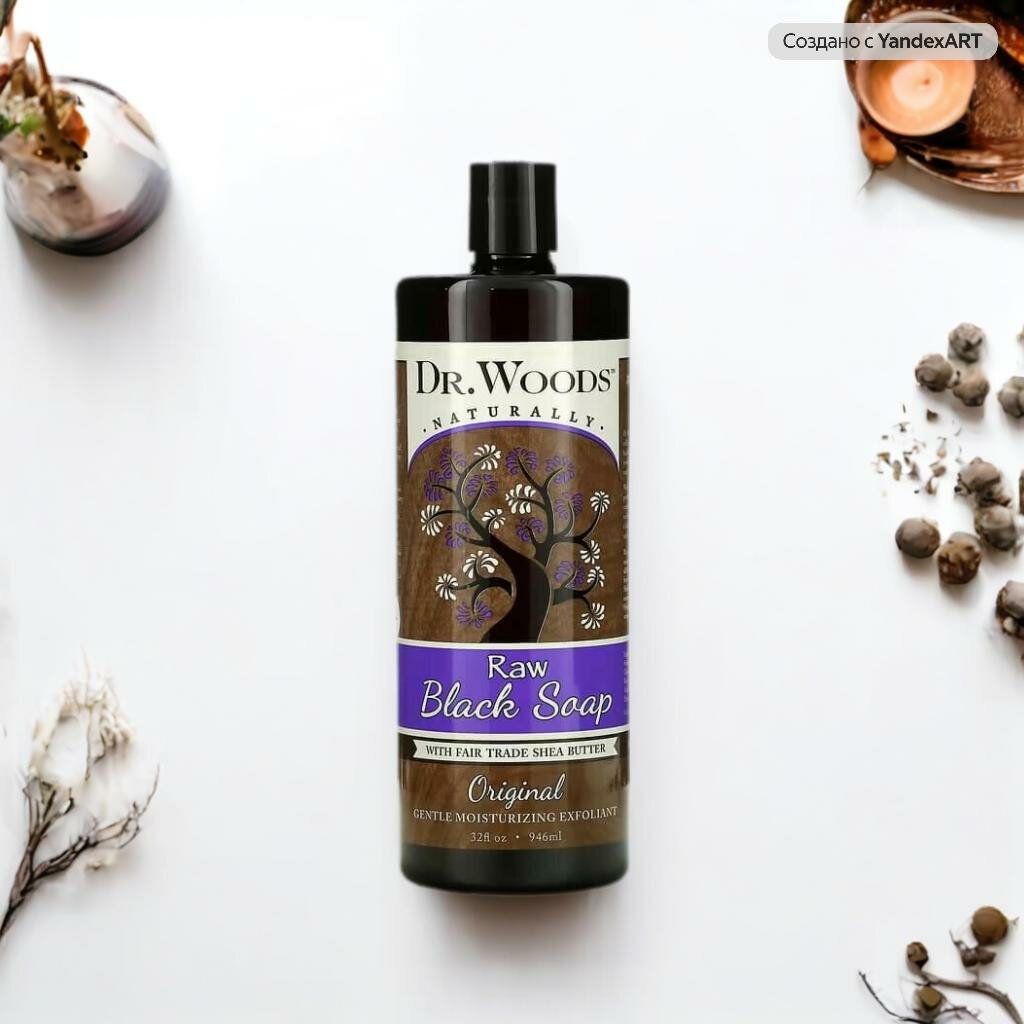 Dr. Woods, Неочищенное черное мыло, масло ши, оригинальная рецептура, 946 мл