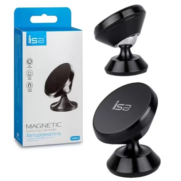 Магнитный держатель для телефона в автомобиль isa VHM-5, черный