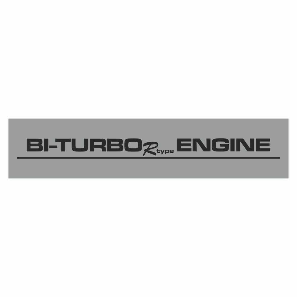 Полоса на лобовое стекло 1220х270мм "BI-TURBO ENGINE" серебро, Арт рэйсинг
