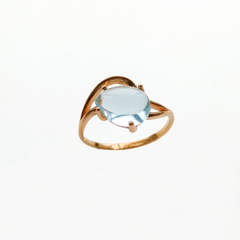 Кольцо, красное золото, 585 проба, топаз