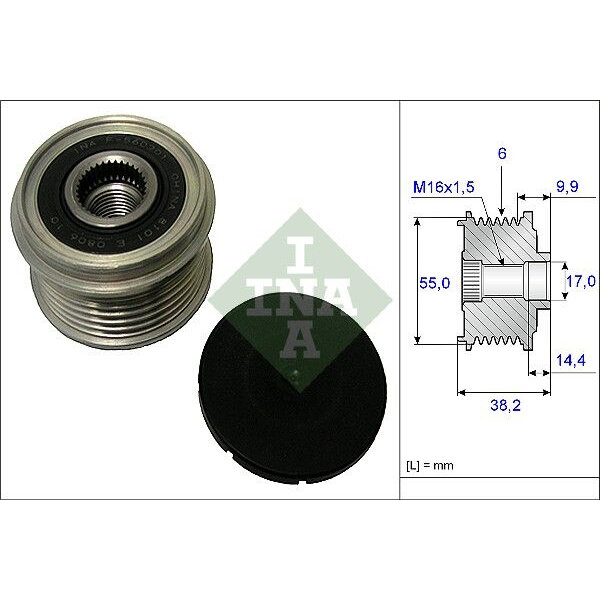 Шкив генератора для автомобиля, INA 535 0216 10 (1 шт.)