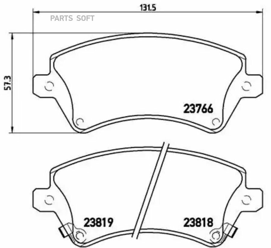 Колодки тормозные, комплект передний