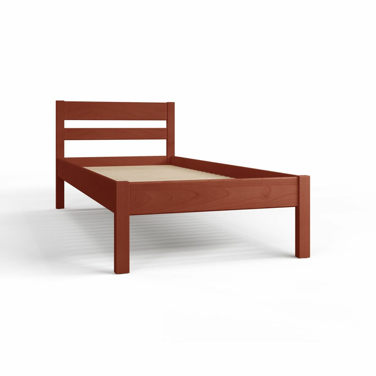 Кровать односпальная, 80х200 см, Hansales, деревянная, из массива березы, цвет красное дерево